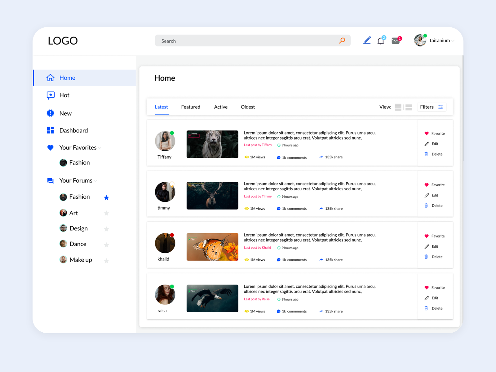 Social Media Homepage by M R Rafew on Dribbble