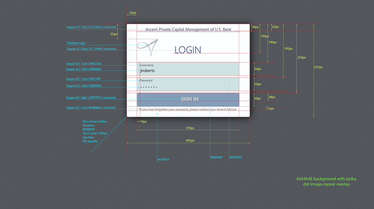Throwback: Simple web login interface design with style guides by ...