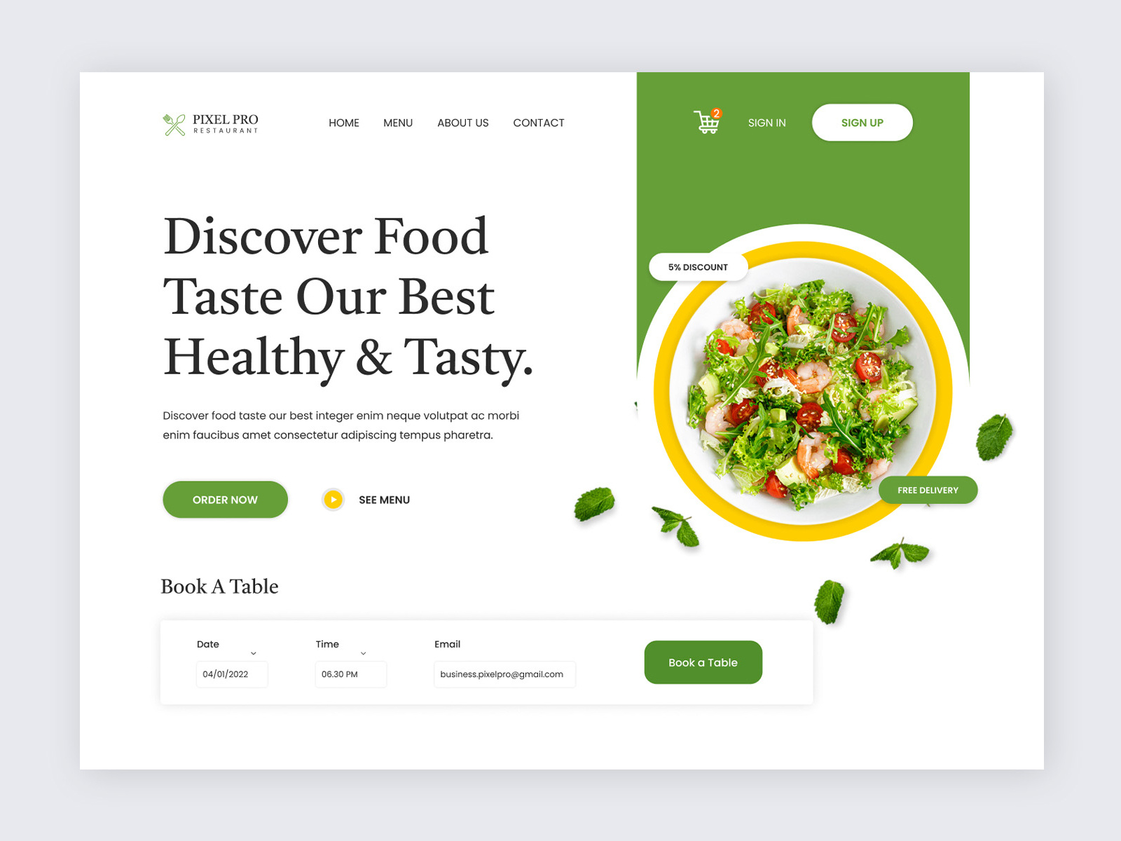 Restaurant Landing Page Design - Hero section by Alamgir Hossain on ...