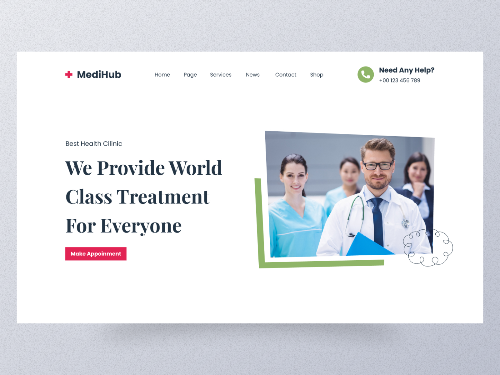 Medical Website Header Design by Alamgir Hossain on Dribbble