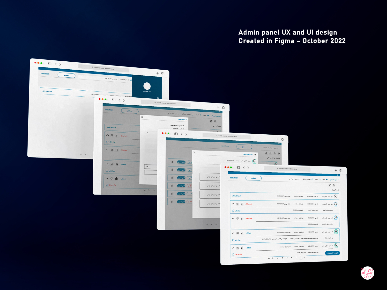 Admin Panel UX and UI for Medical Monitoring application by Maya Grammy ...