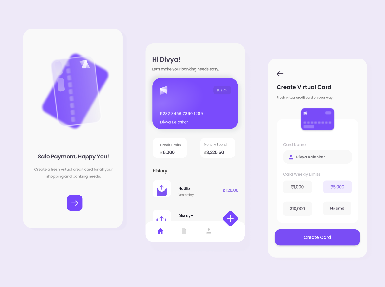 Credit Card App by Pooja on Dribbble