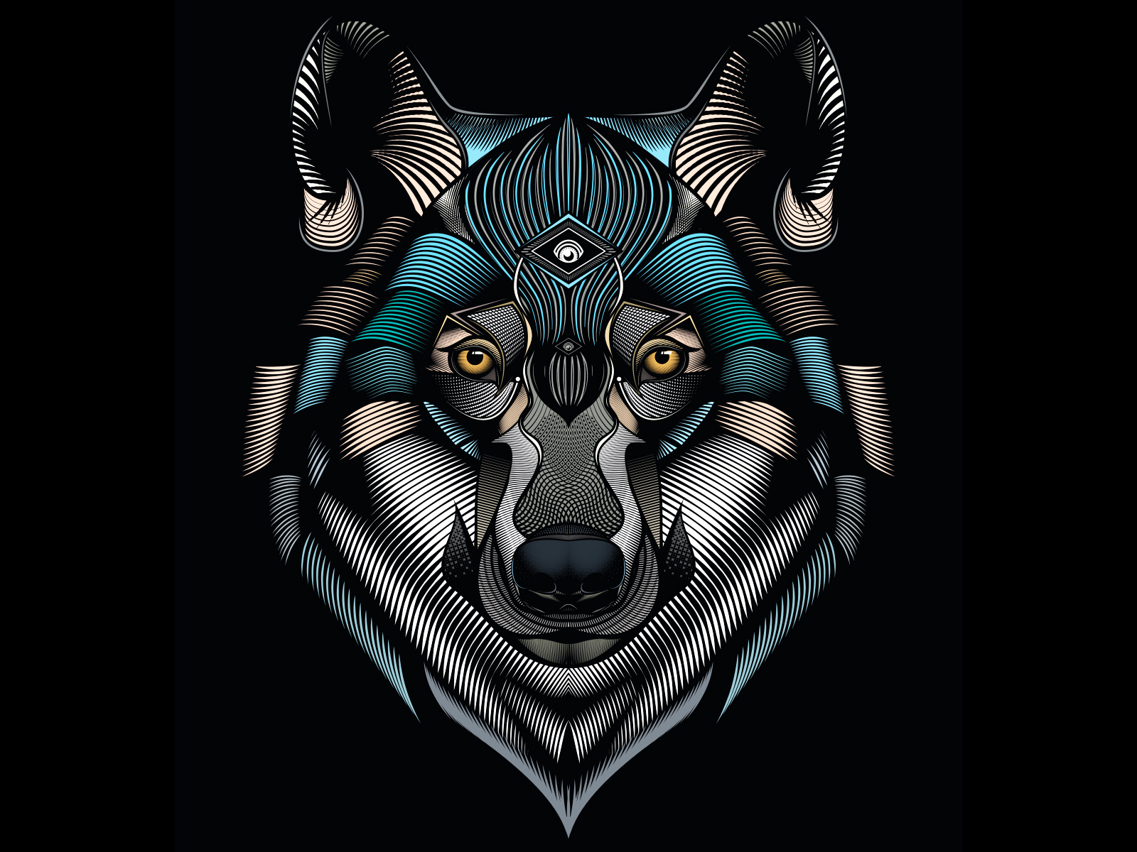 Aware Wolf - By Fieldinspired by Rich Field on Dribbble