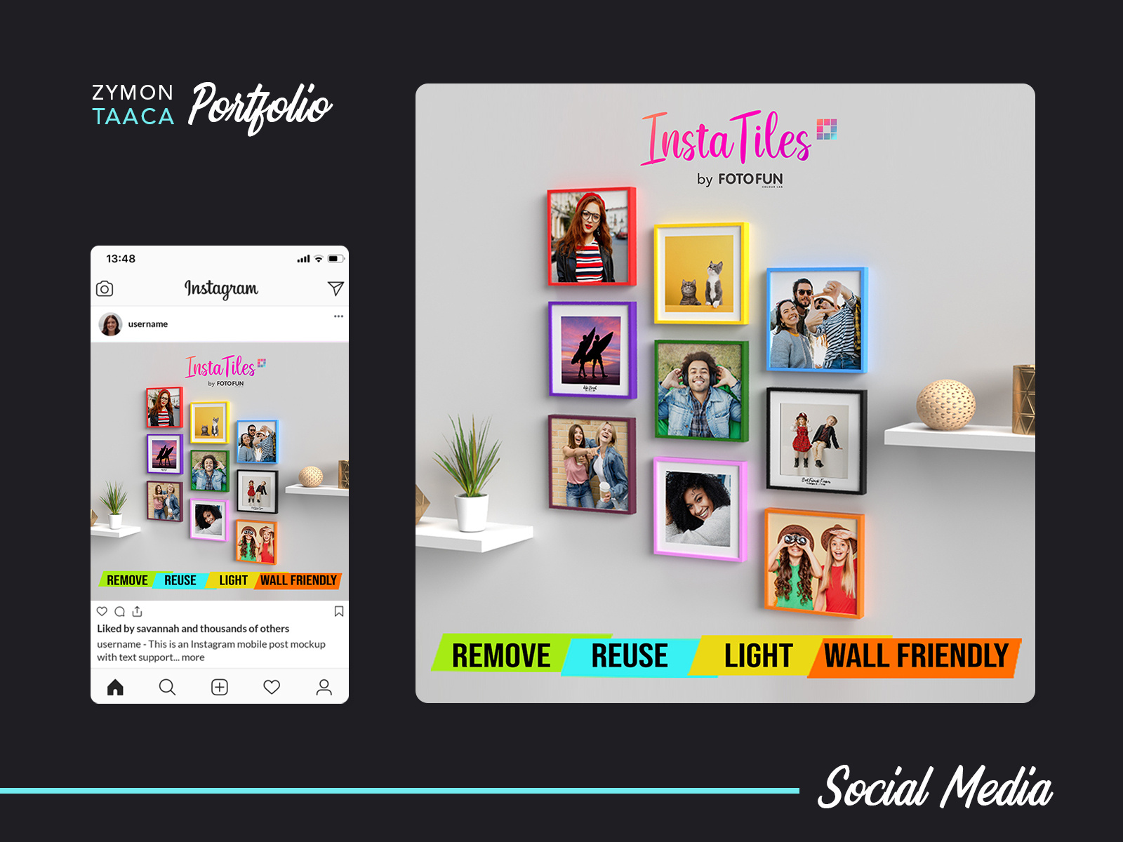 Instatiles 3D Render and SocMed Post by Zymon on Dribbble