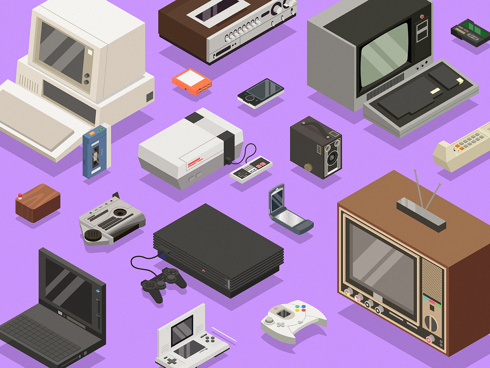Old tech devices - 2 by Tanner Wayment on Dribbble