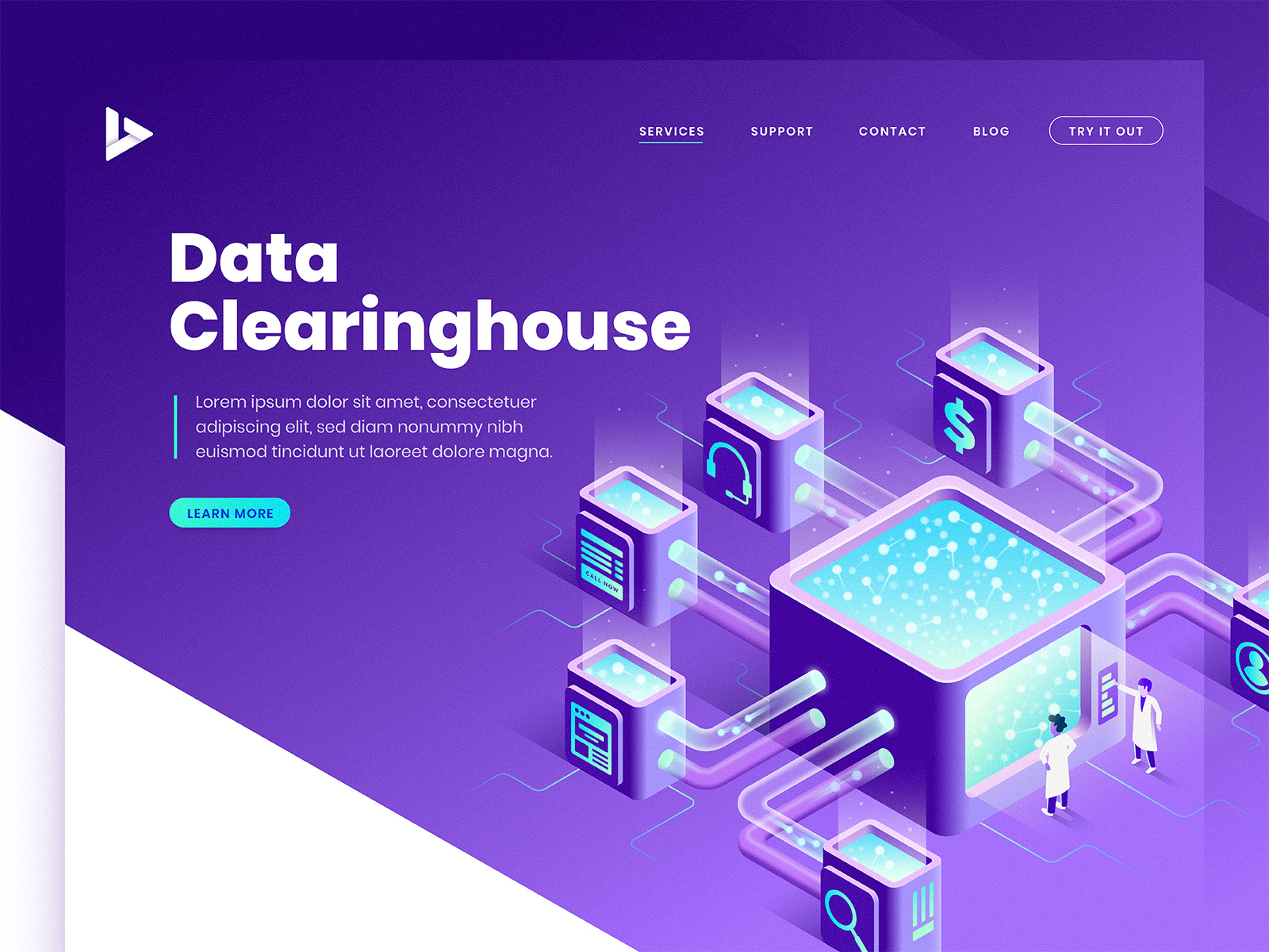 Data Clearinghouse Landing by Tanner Wayment on Dribbble