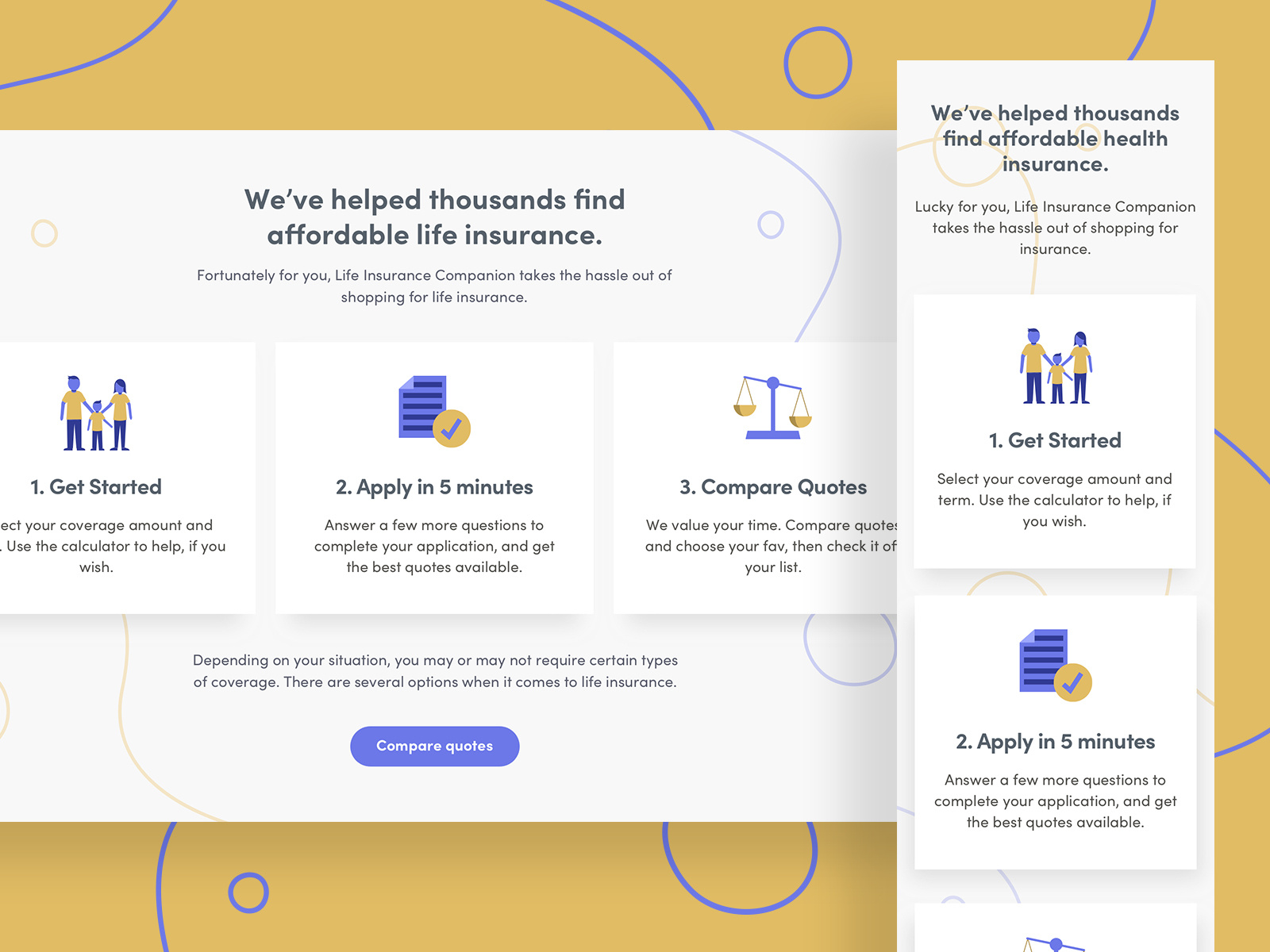 Life Insurance Comp - Illustrated Cards by Tanner Wayment on Dribbble