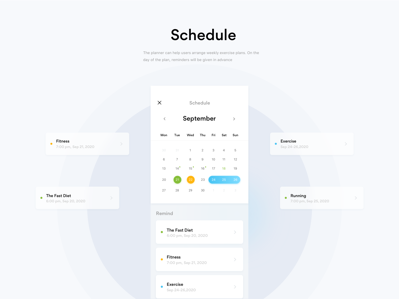 Schedule - APP UI by LOTROCK on Dribbble