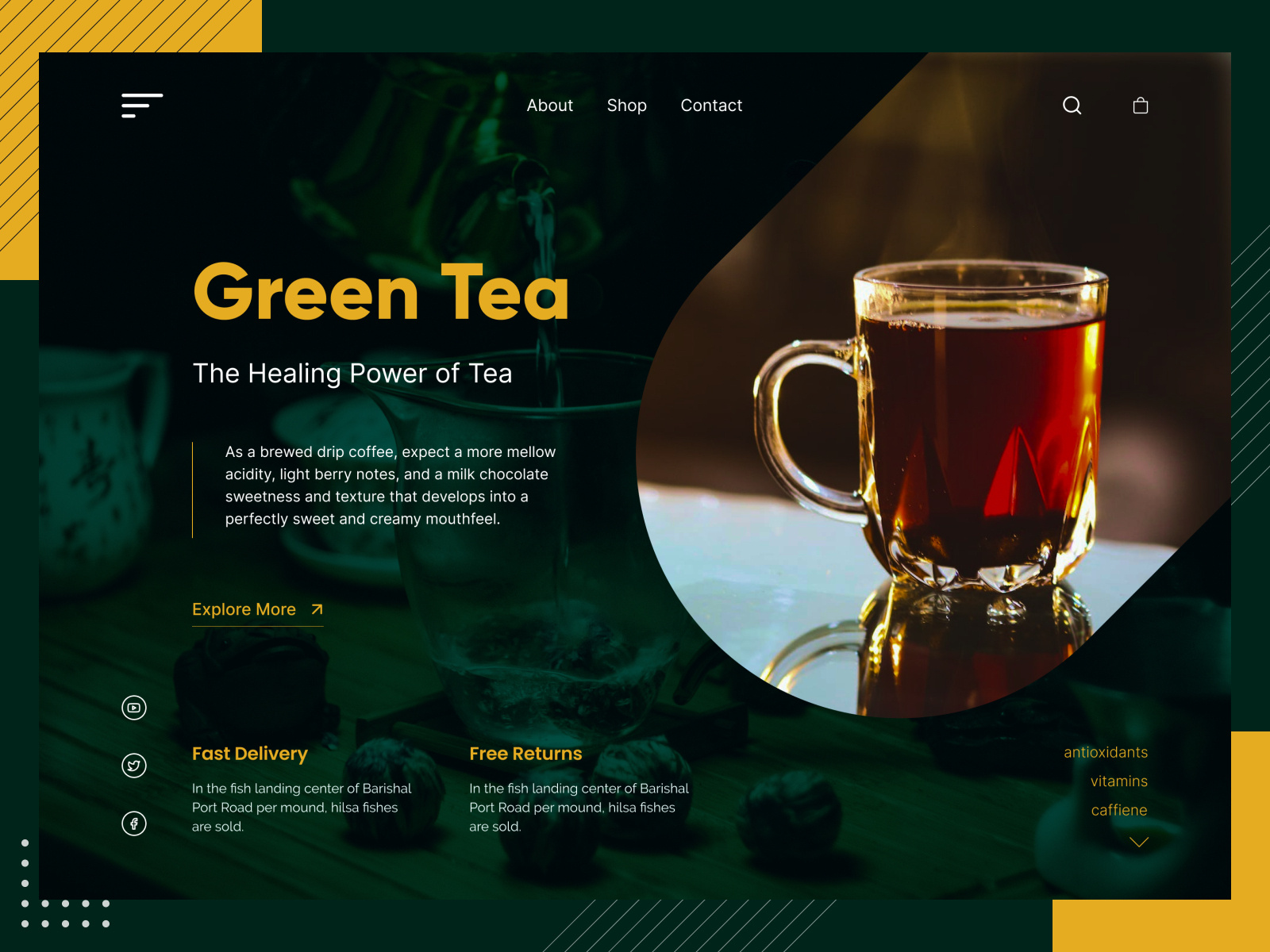 Tea web ui by Akib Abdullah on Dribbble