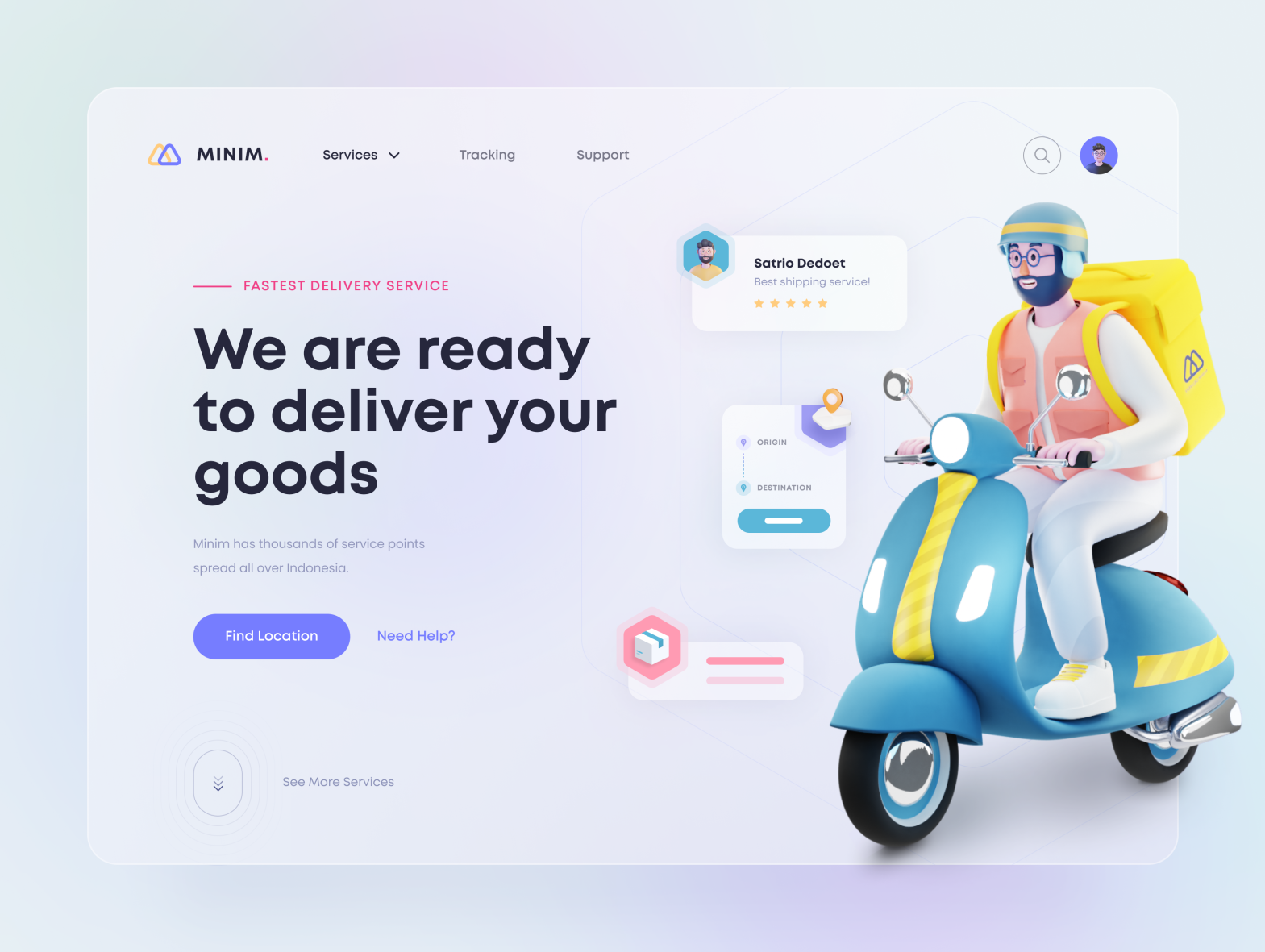 Delivery - Hero Section by Rizki Agus for Paperpillar on Dribbble