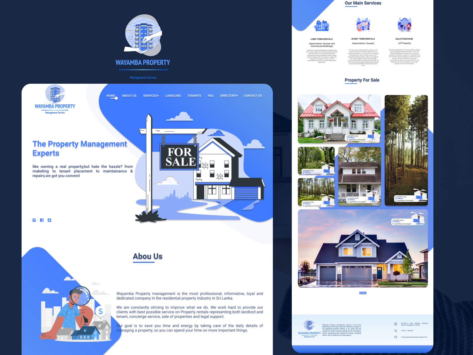 Concept landing page for Wayamba Property Management Service by ...