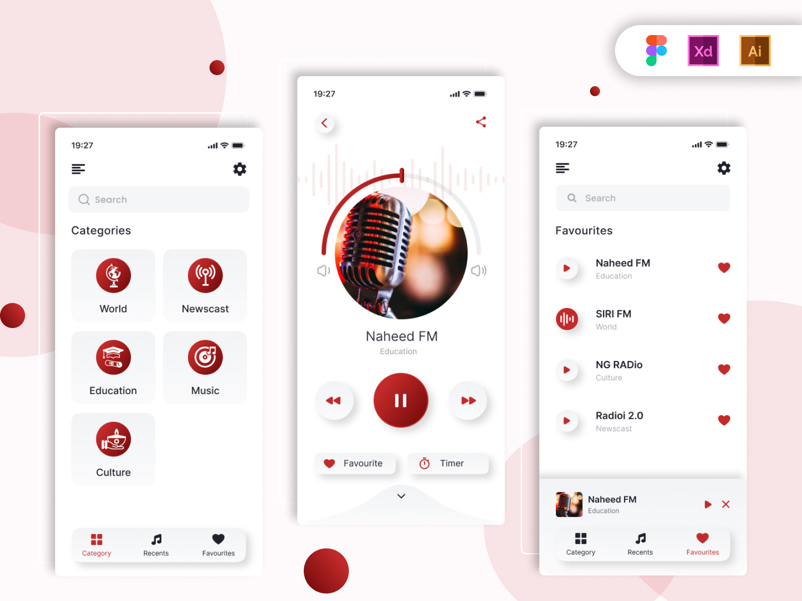 Radio App UI Design by Khansa Siraj on Dribbble