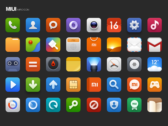 MIUI system icon by Yuekun on Dribbble