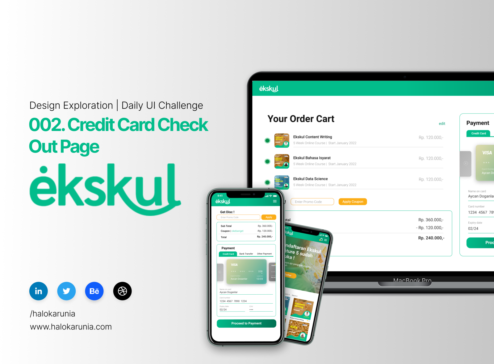 Ekskul.net | Credit Card Checkout Page by Arif Kurnia on Dribbble