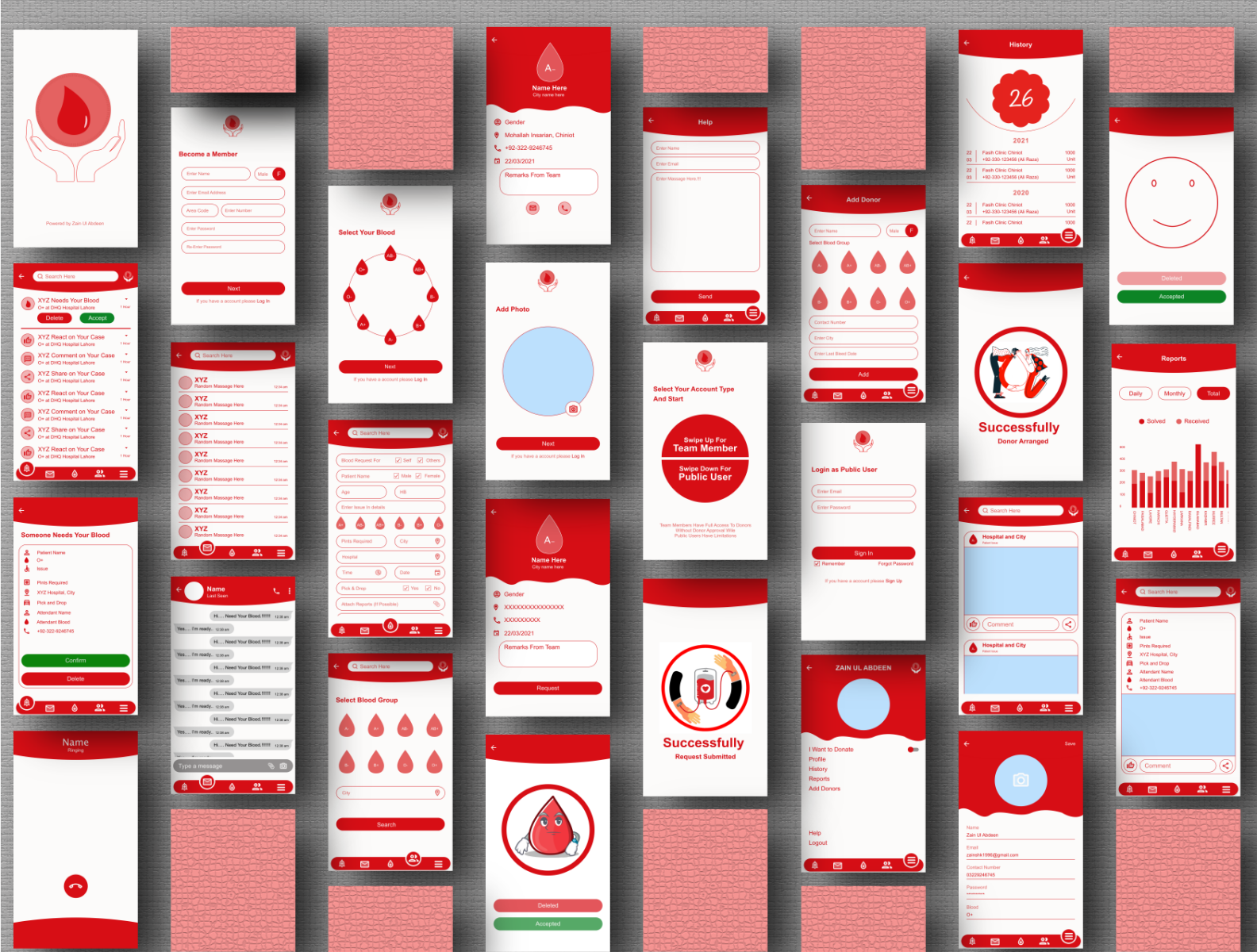 Blood Application UI/UX by Zain Ul Abdeen on Dribbble