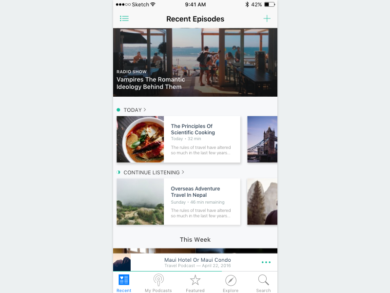 Podcasts by Zack Meredith on Dribbble
