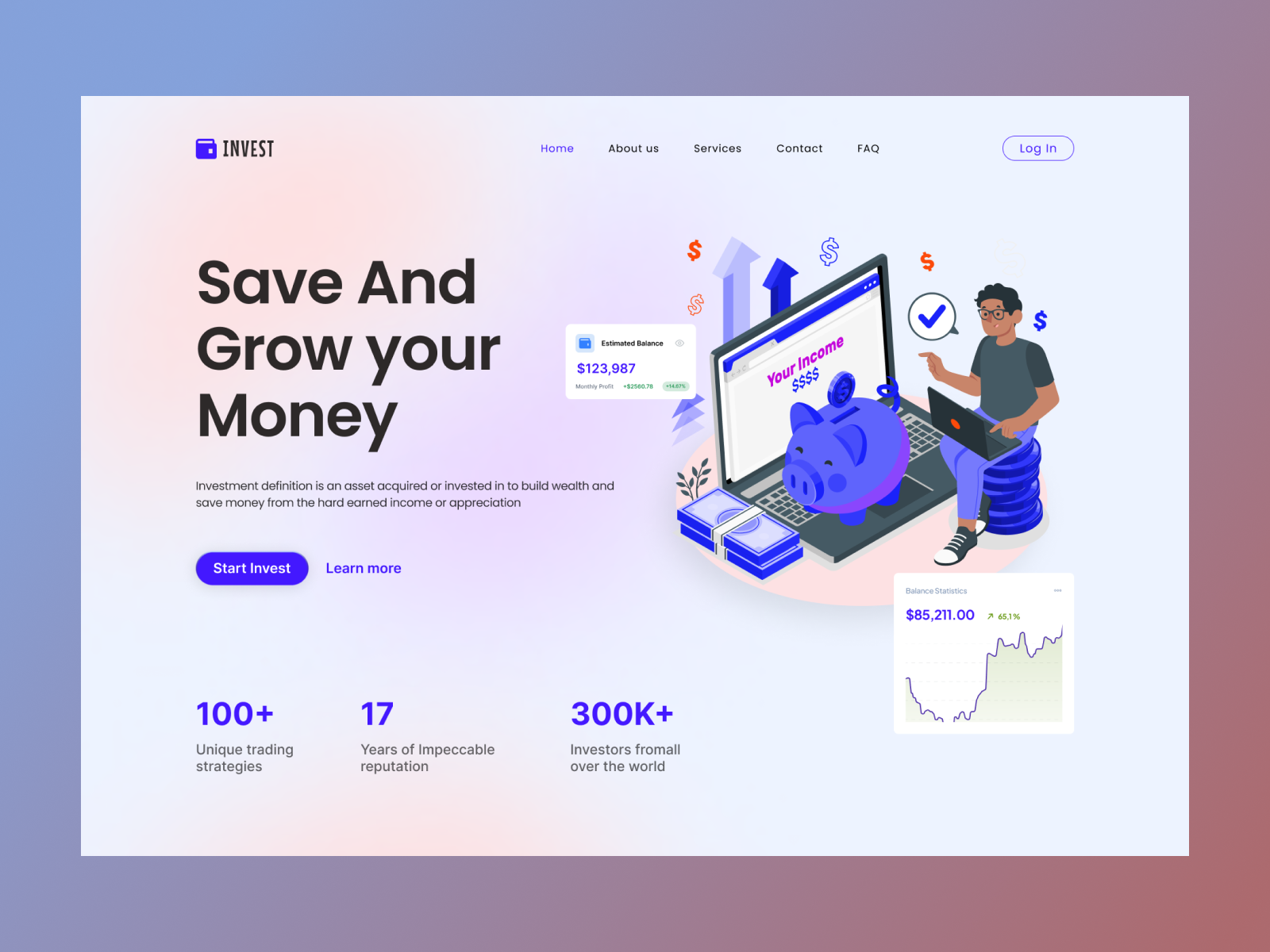 Investment Landing Page by Kh Riad on Dribbble