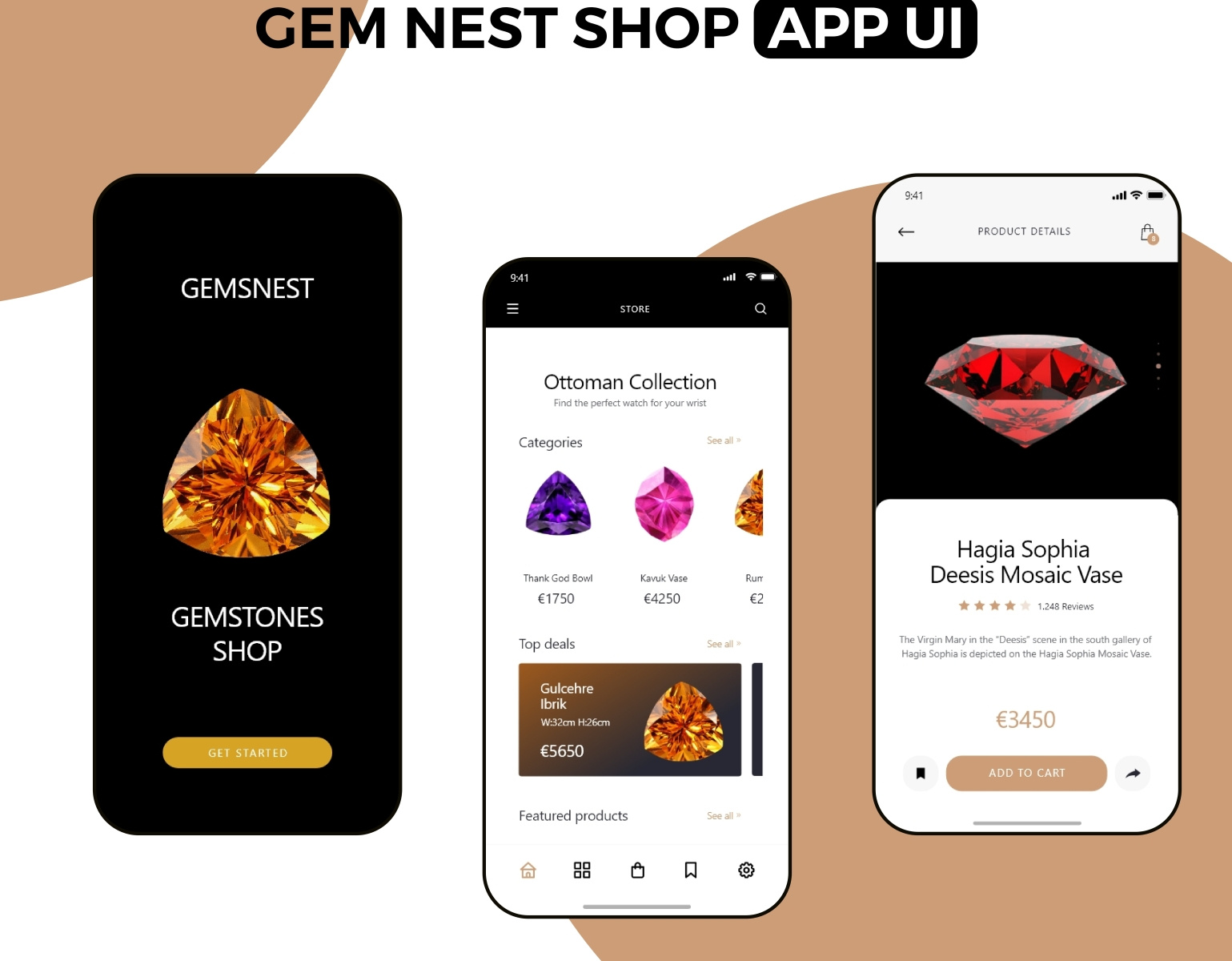 Gemstone Store Mobile App UI by Muhammad Haris Nazir on Dribbble