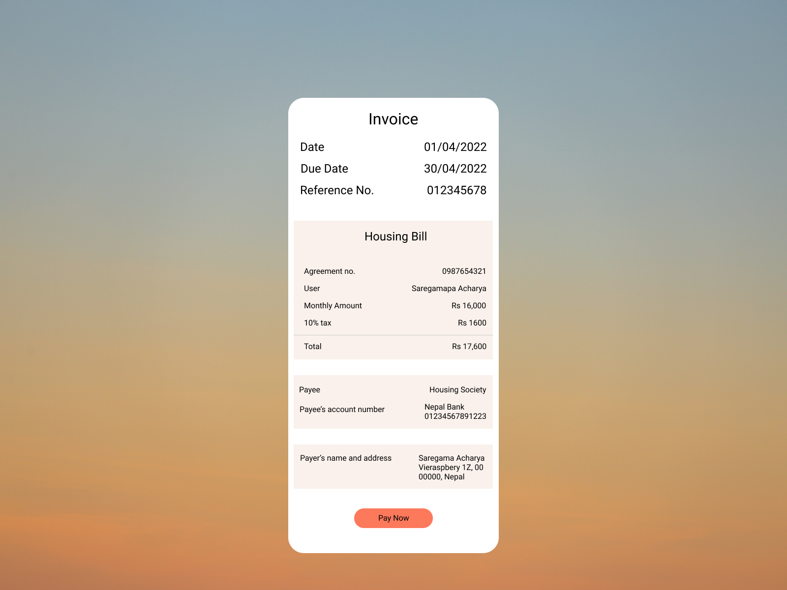 Invoice by Deep Mala Shrestha on Dribbble
