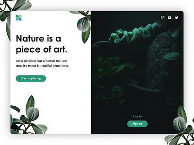 Nature website login page design by Mukul Kaushik on Dribbble