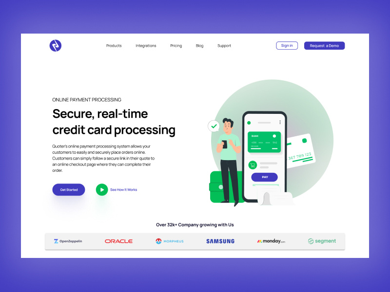 Online Payment Landing Page Design. by Nasrin Akter on Dribbble