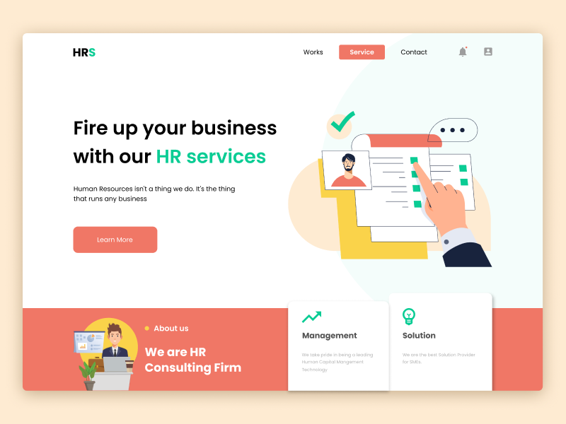 HR Services Landing Page Design by Ahsan Javed on Dribbble