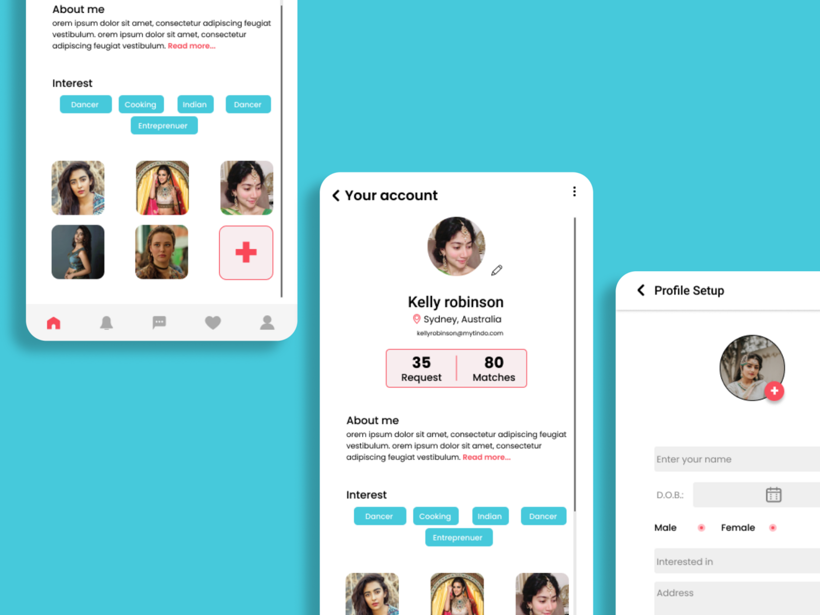 Dating App Screen by 97ProStudio on Dribbble