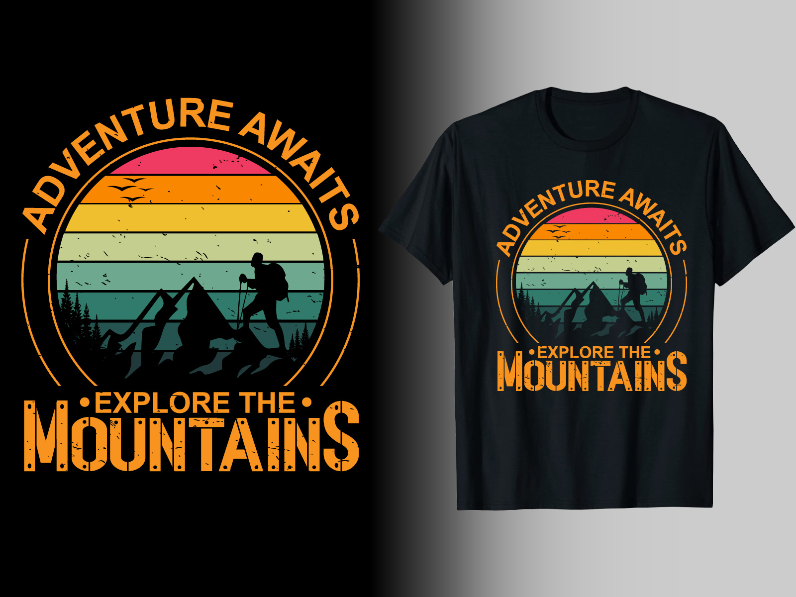 Hiking Adventure T-Shirt Design by Md Ariful Islam on Dribbble