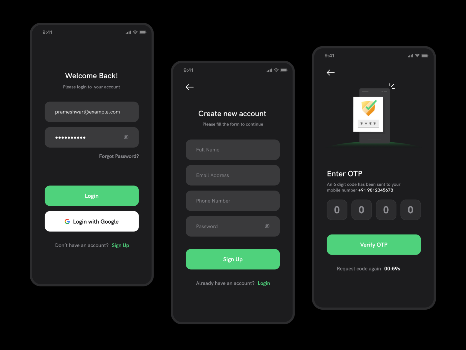 🔑 Sign In / Register / OTP by Prameshwar Kumar on Dribbble