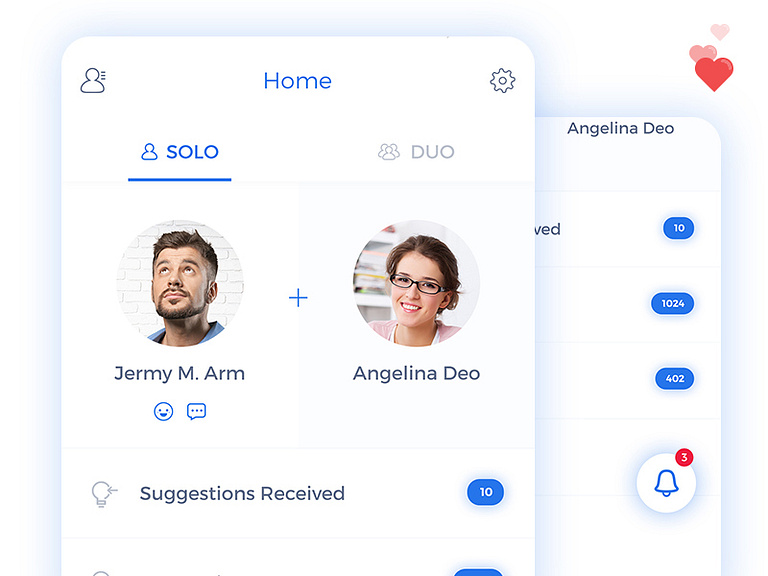 Profile match mobile app by Creative jeff on Dribbble