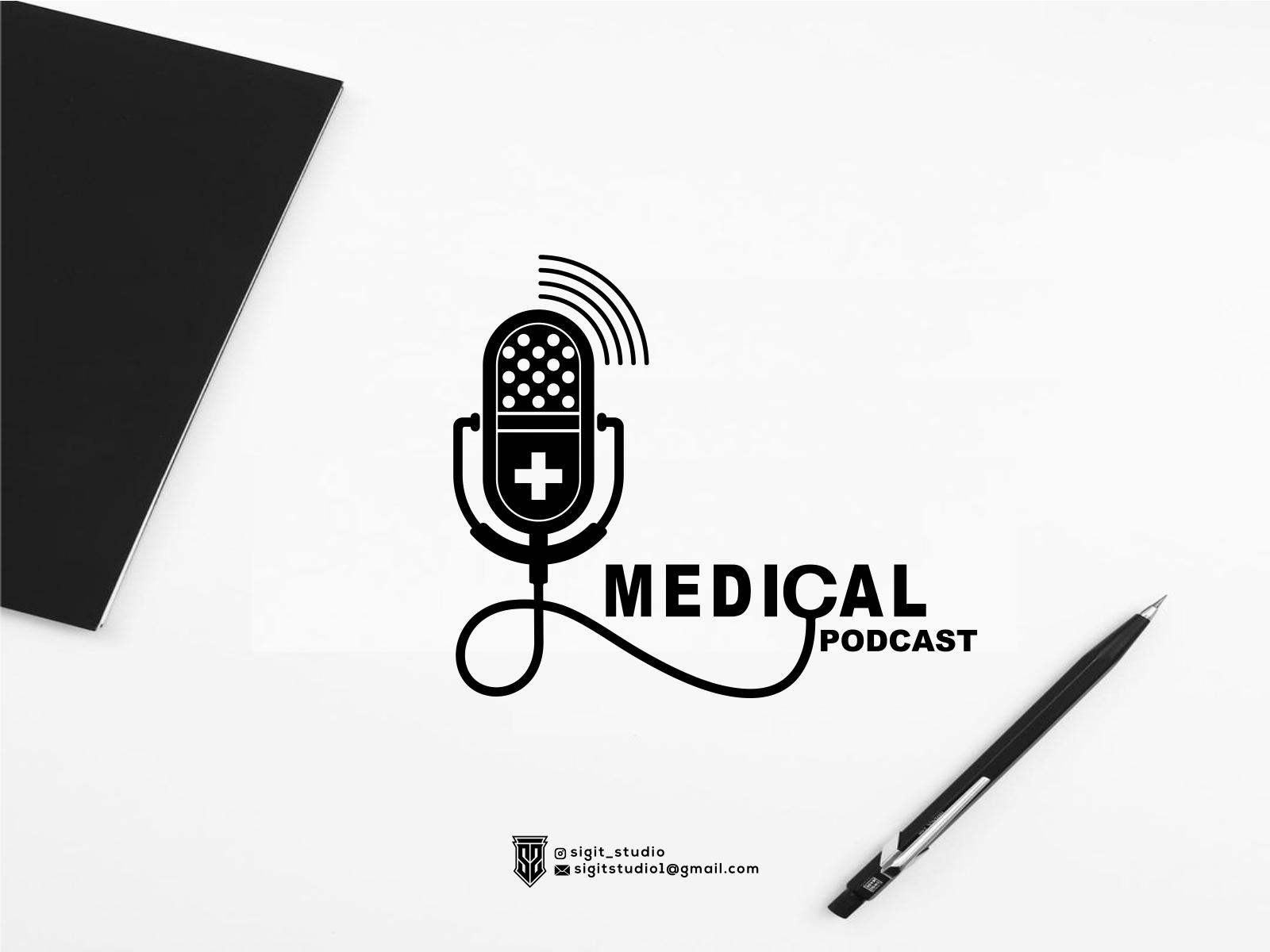 medical podcast logo concept by sigit_studio on Dribbble