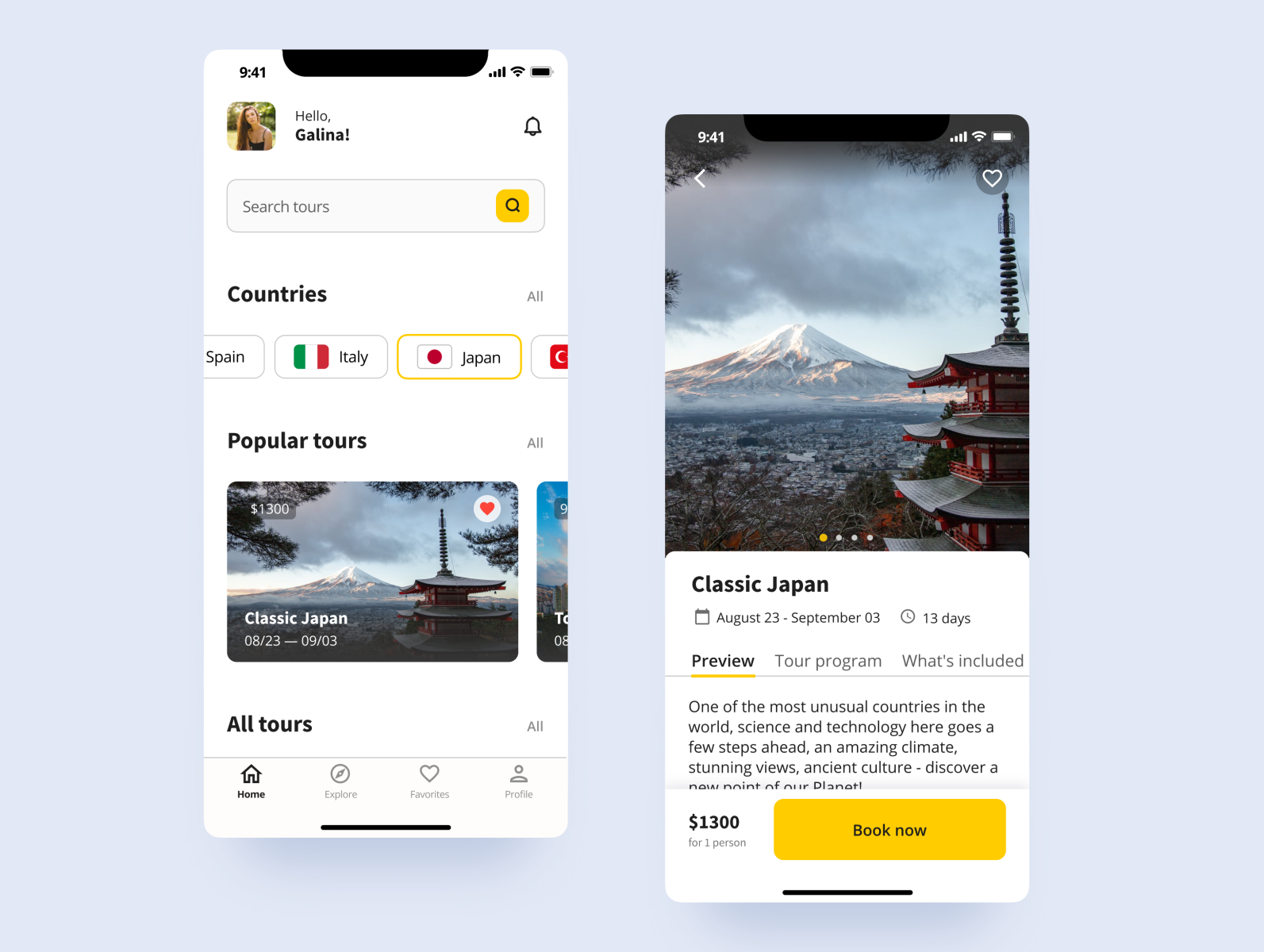 Travel app design by Galina on Dribbble