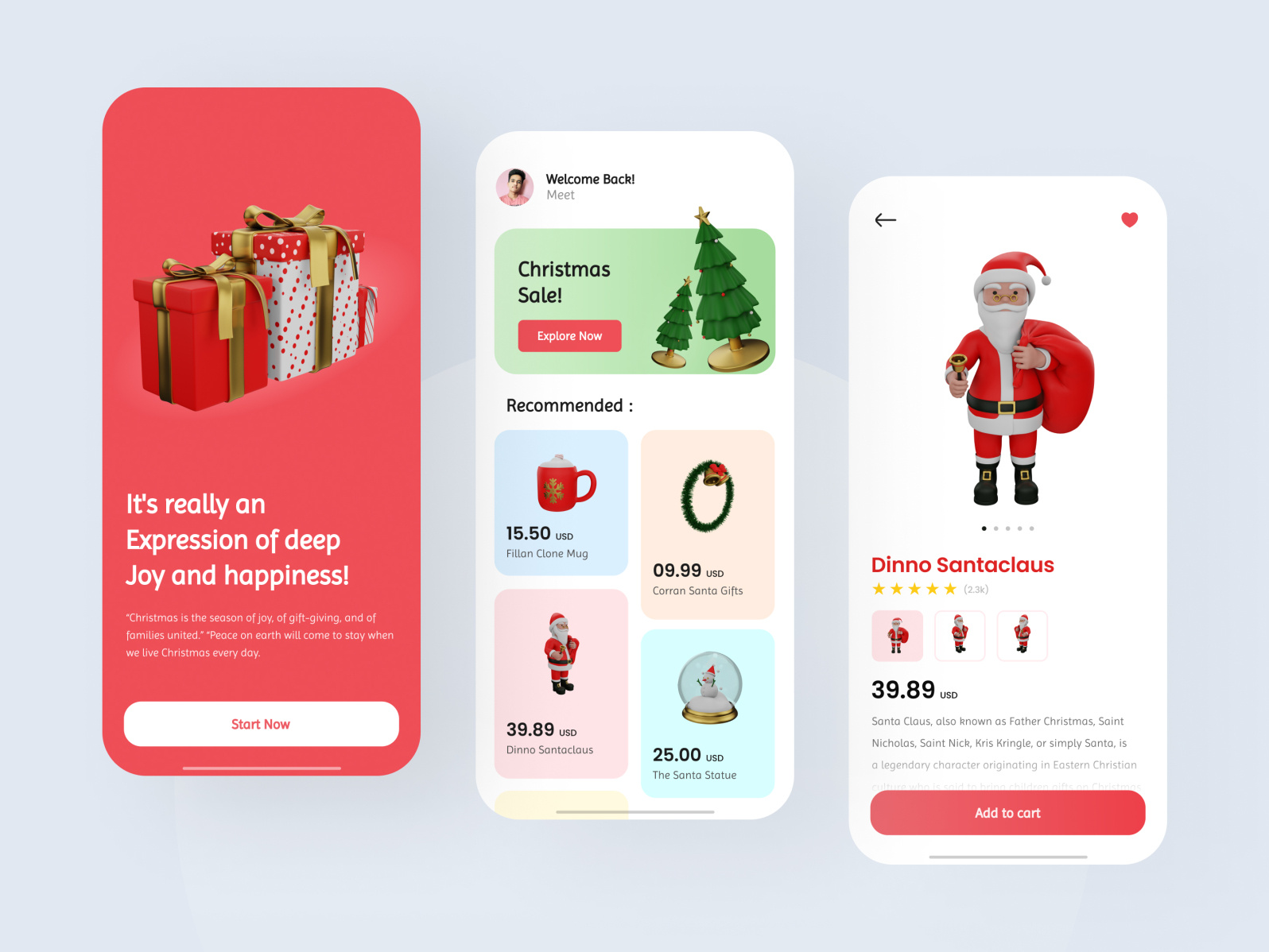 Merry Christmas App by Meet Trivedi on Dribbble