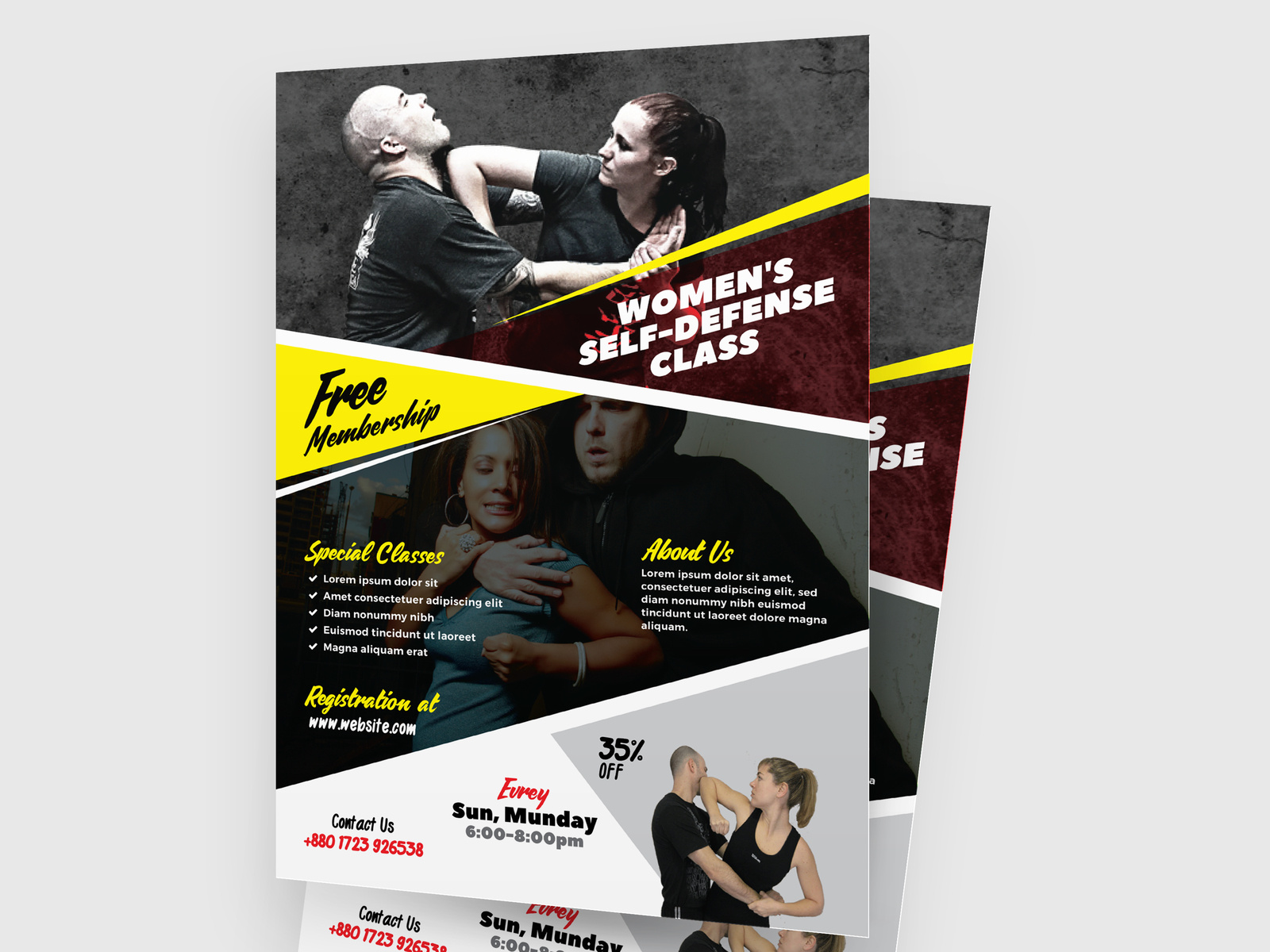 Self Defense Training Flyer by Aam360 on Dribbble