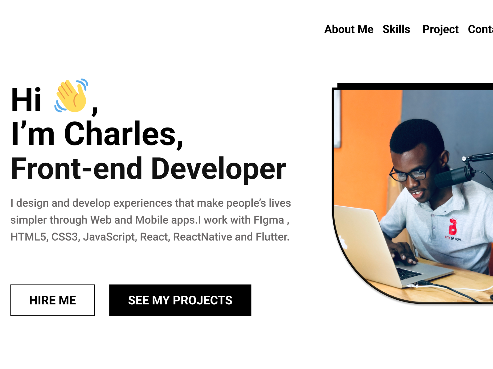 Portfolio Landing Page by Charles Kasasira on Dribbble