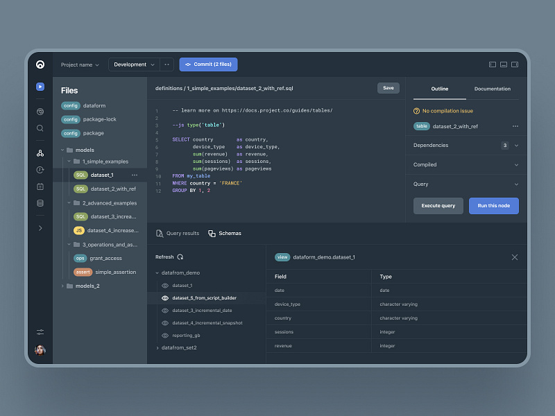 SaaS product for data engineers by Max Panchyk for heartbeat on Dribbble