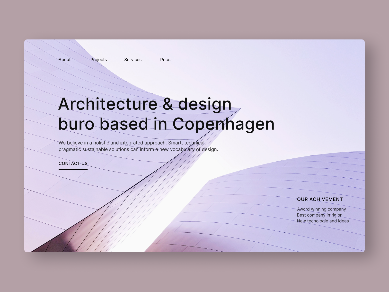 Architecture Buro landing page design by Darina Yefymova on Dribbble