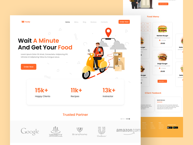 Food Landing Page designs, themes, templates and downloadable graphic ...