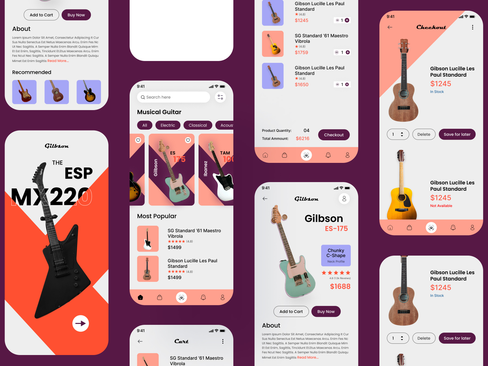 Guitar Mobile App by Md Sajib Miah on Dribbble