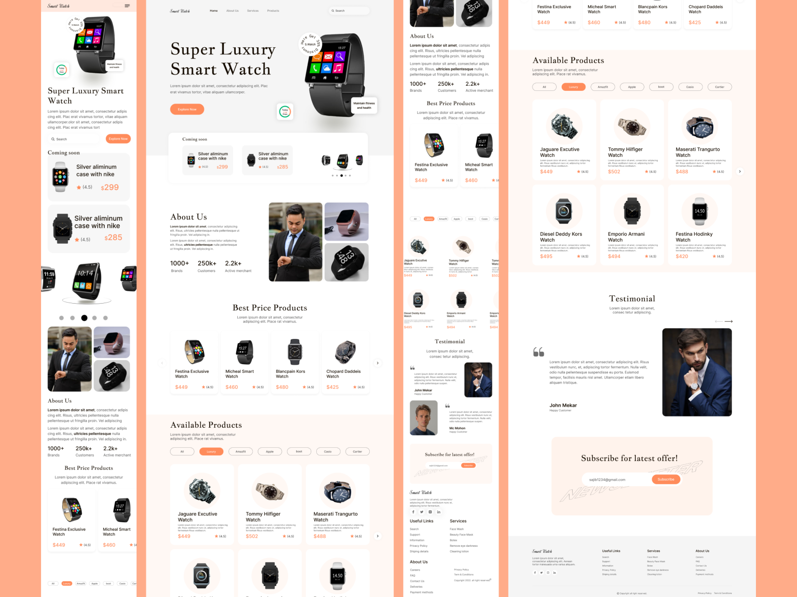 Smart Watch Website & Responsive Design by Md Sajib Miah on Dribbble
