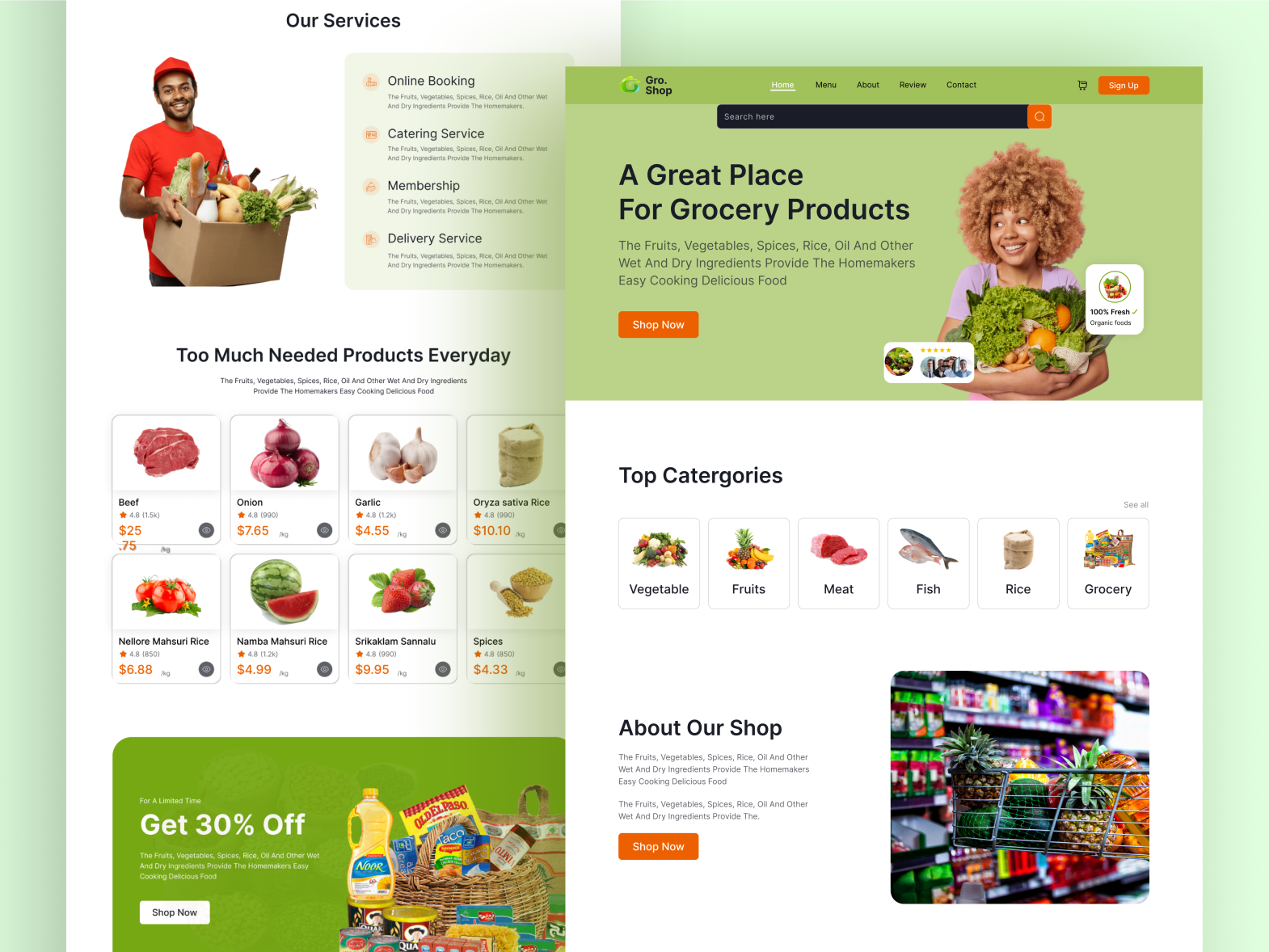 Grocery Website Concept by Md Sajib Miah on Dribbble