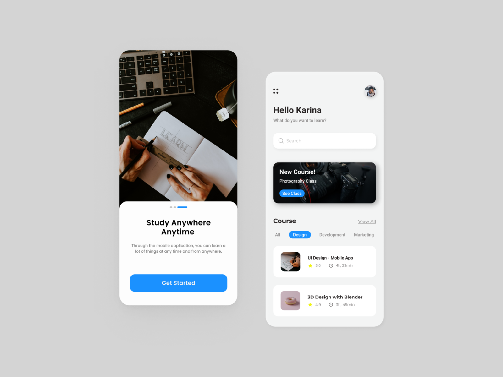Online Course Mobile App - 1 by Andyka Adi on Dribbble
