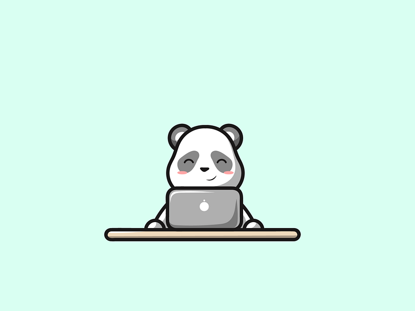 cute panda working by dipo graphic on Dribbble