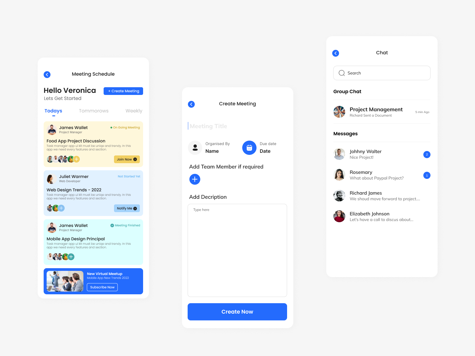 Office Meeting App by Pratik Agrawal on Dribbble