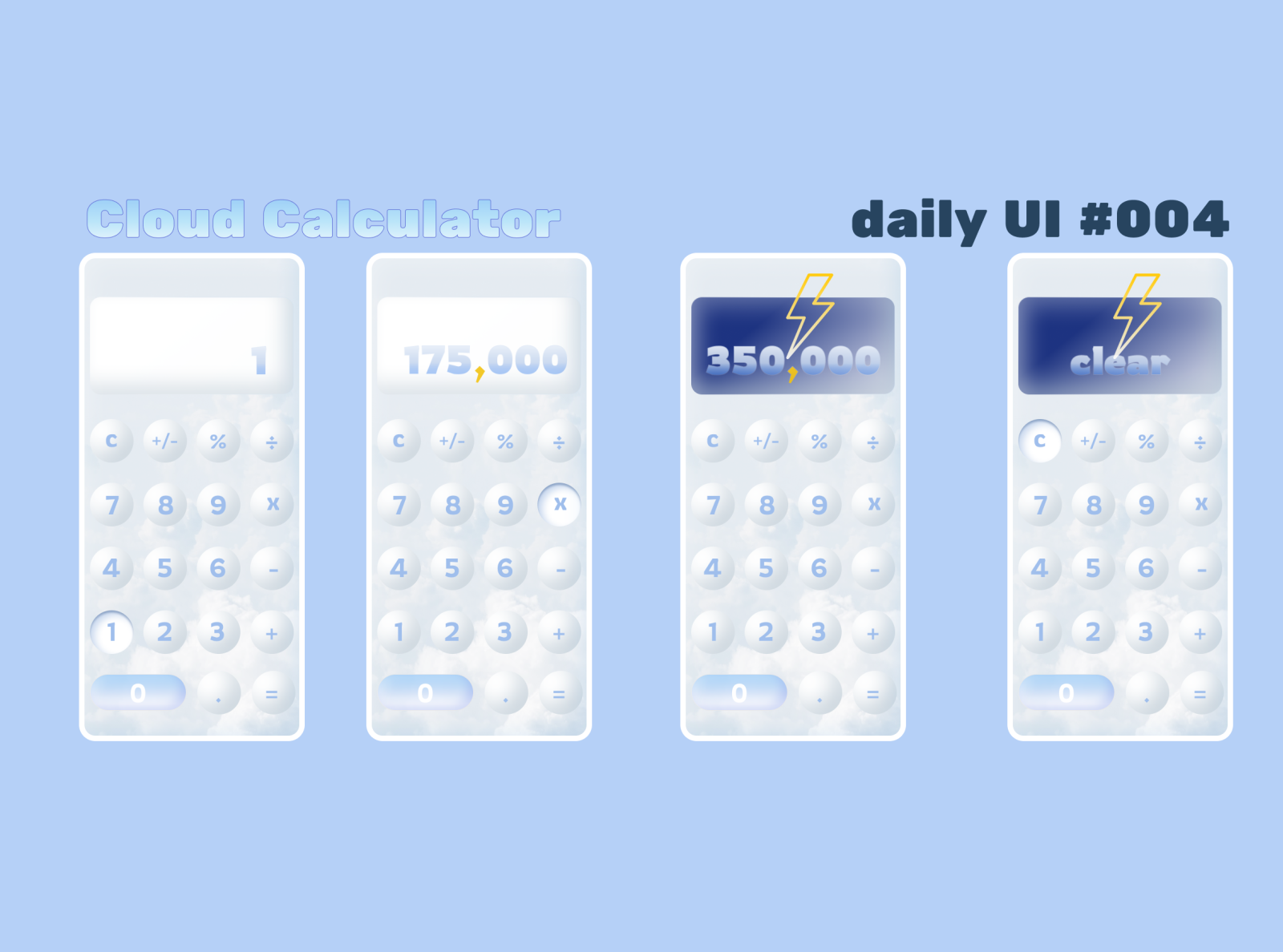 Daily UI #004 / Cloud calculator by X on Dribbble