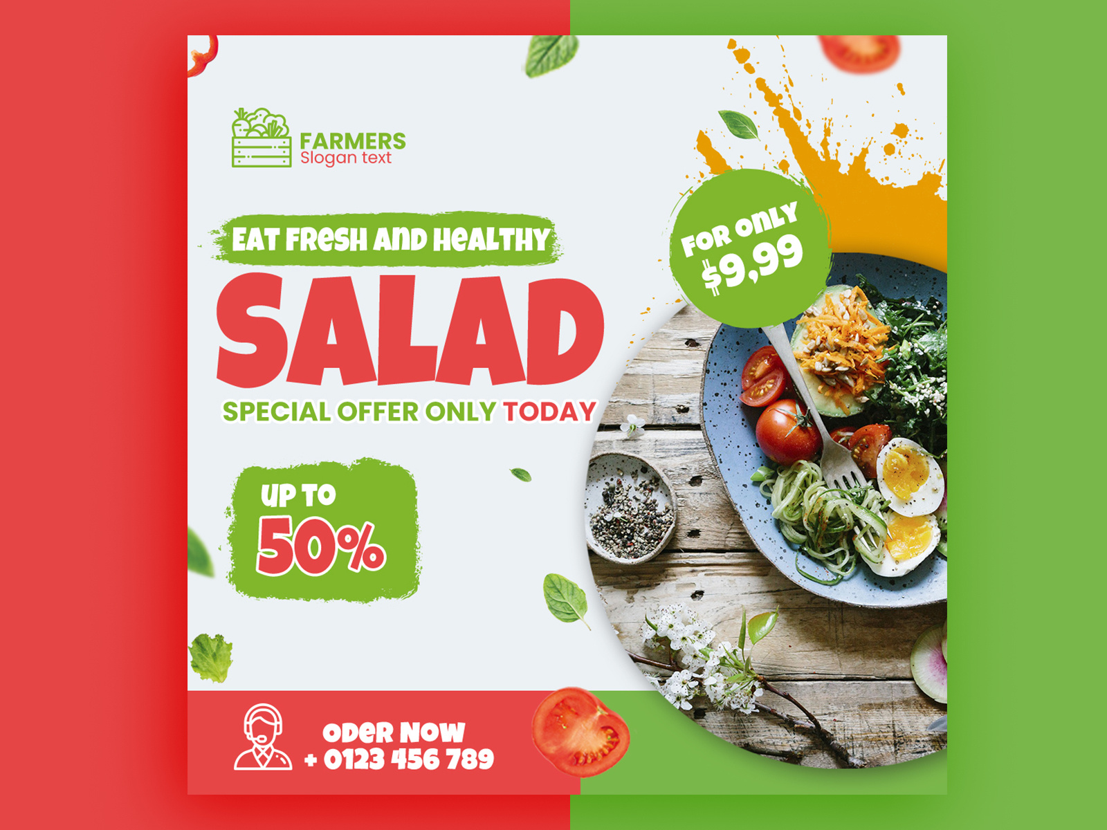 Salad Social Media Banner Design by Md Atik on Dribbble