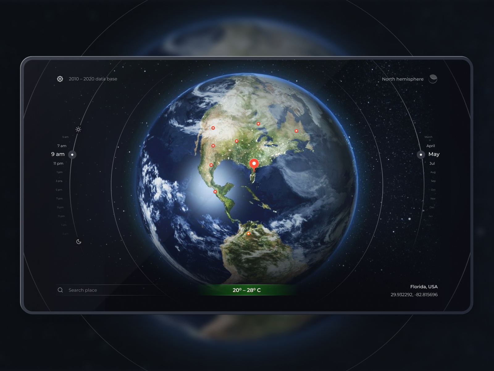 Earth climate tracker by Yev on Dribbble