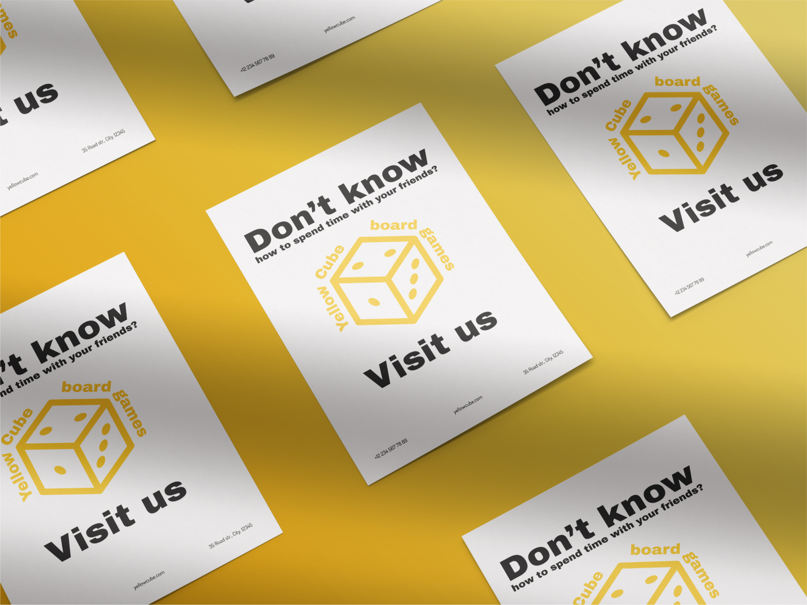 Yellow Cube | Poster design by Dmitry Tikhonchuk on Dribbble