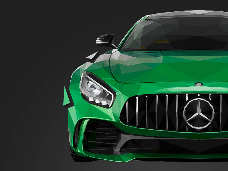 Mercedes AMG GT R | LowPoly Illustration by molowpoly on Dribbble