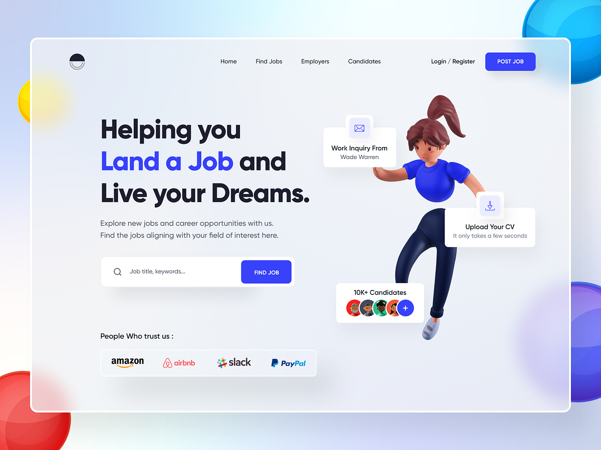 Browse thousands of Job Portal Landing Page images for design ...